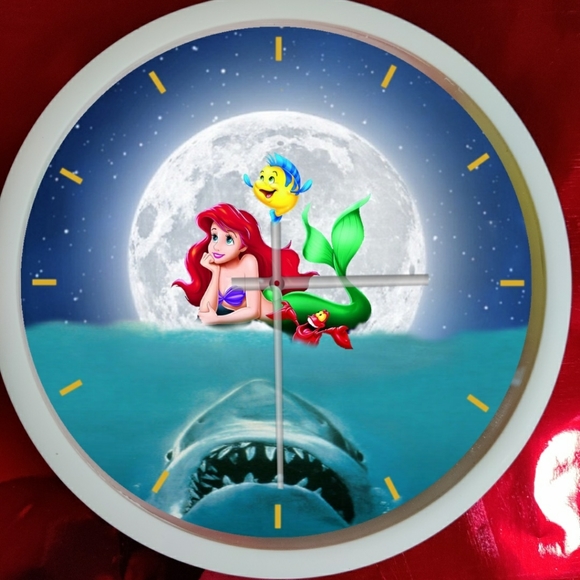 unknown | Wall Decor | Little Mermaid Meets Jaws Wall Clock | Poshmark